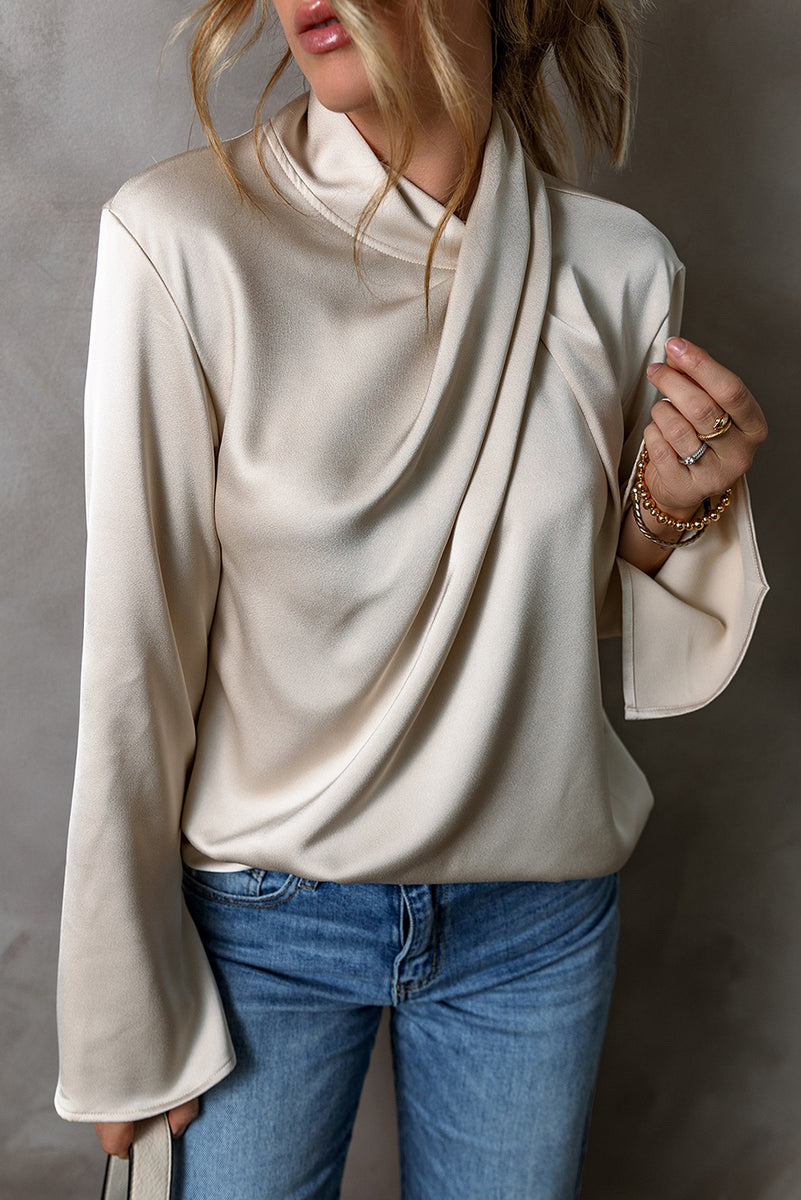 Jet Stream Satin Cross Front Blouse – Grateful Threads Boutique